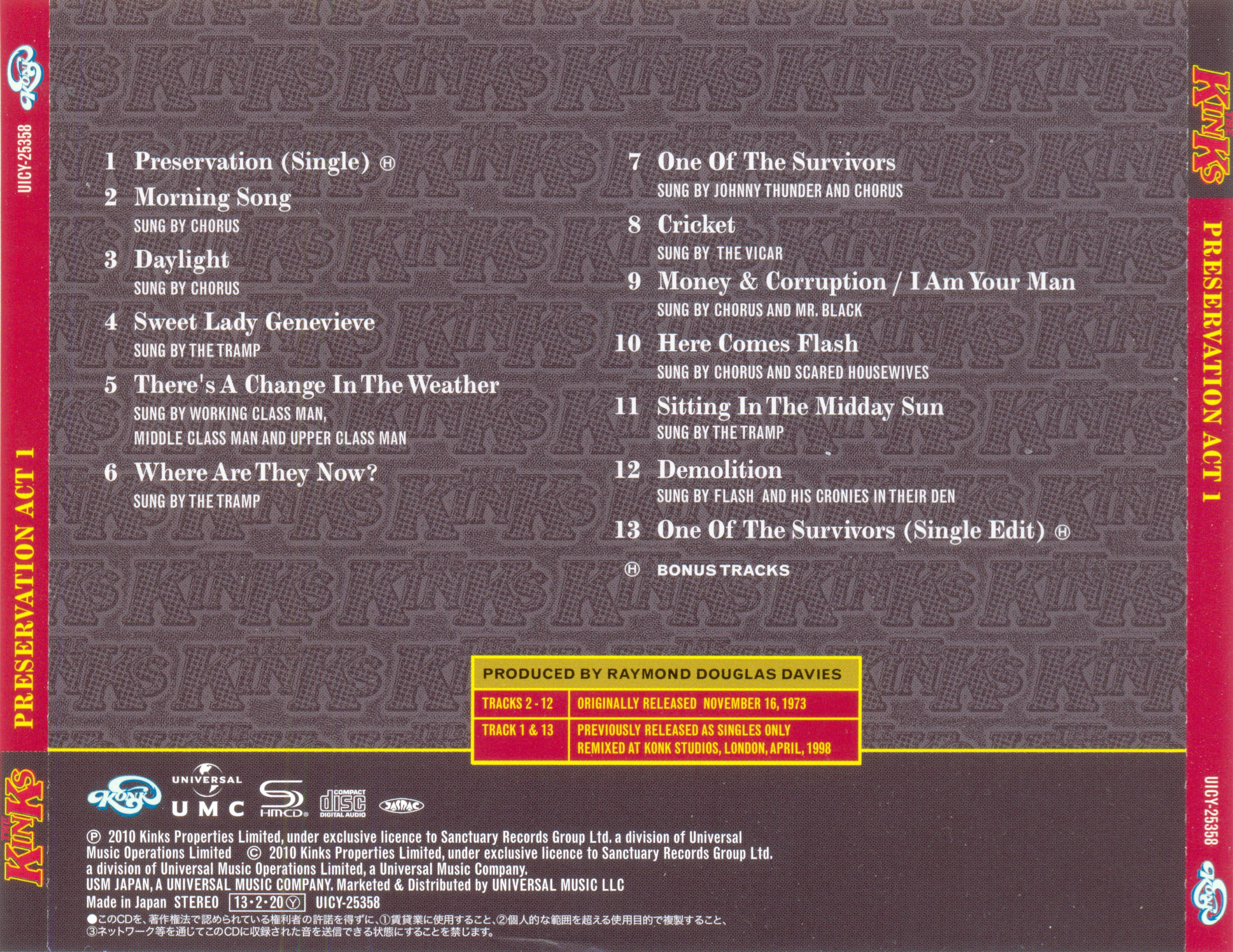 The Kinks Preservation Act 1 : Back JPN | CD Covers | Cover Century ...